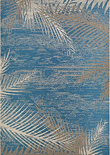 Couristan Monaco Tropical Palm Indoor/Outdoor Area Rug, 7'6" x 10'9", Ocean