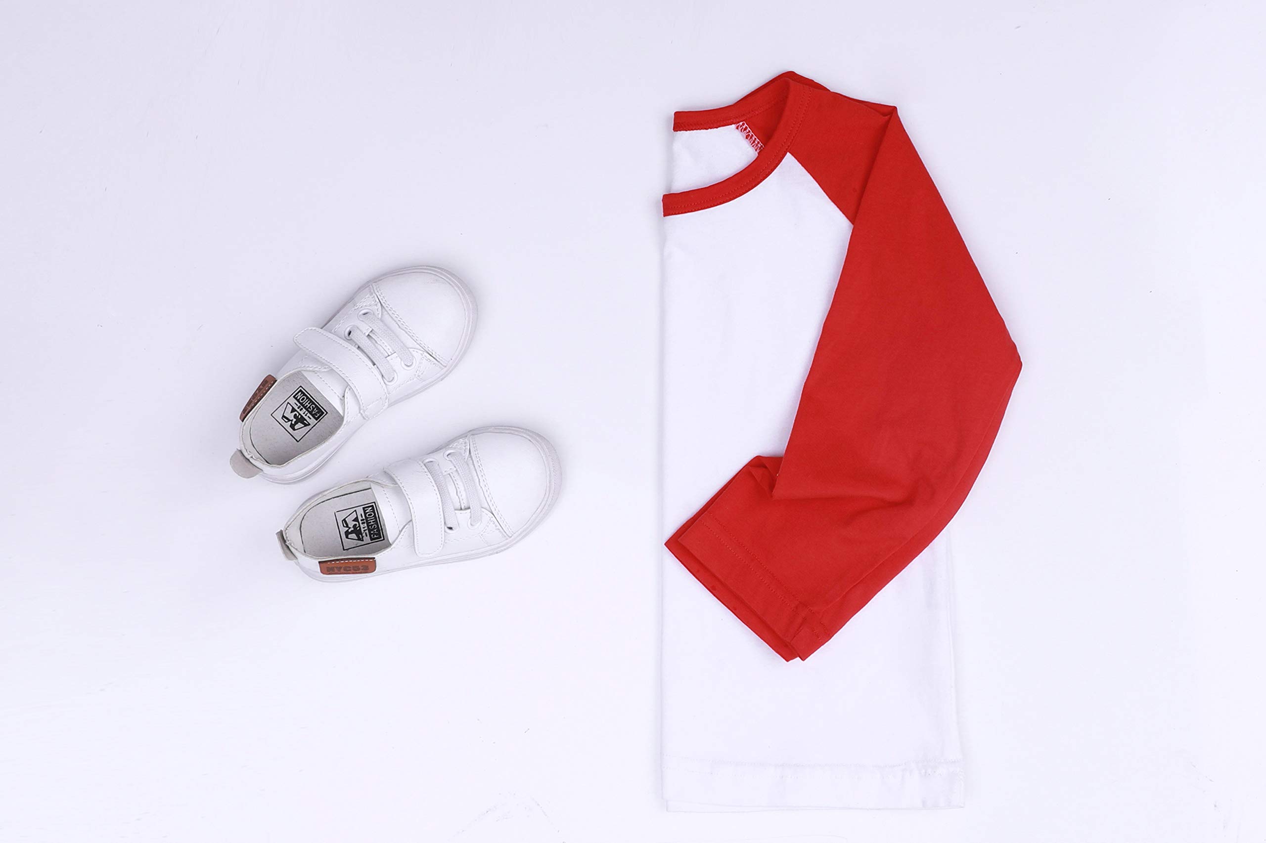 CREATOR Toddler Baby Girls Boys Long Sleeve Shirts Raglan Shirt Baseball Tee Cotton T-Shirts Red