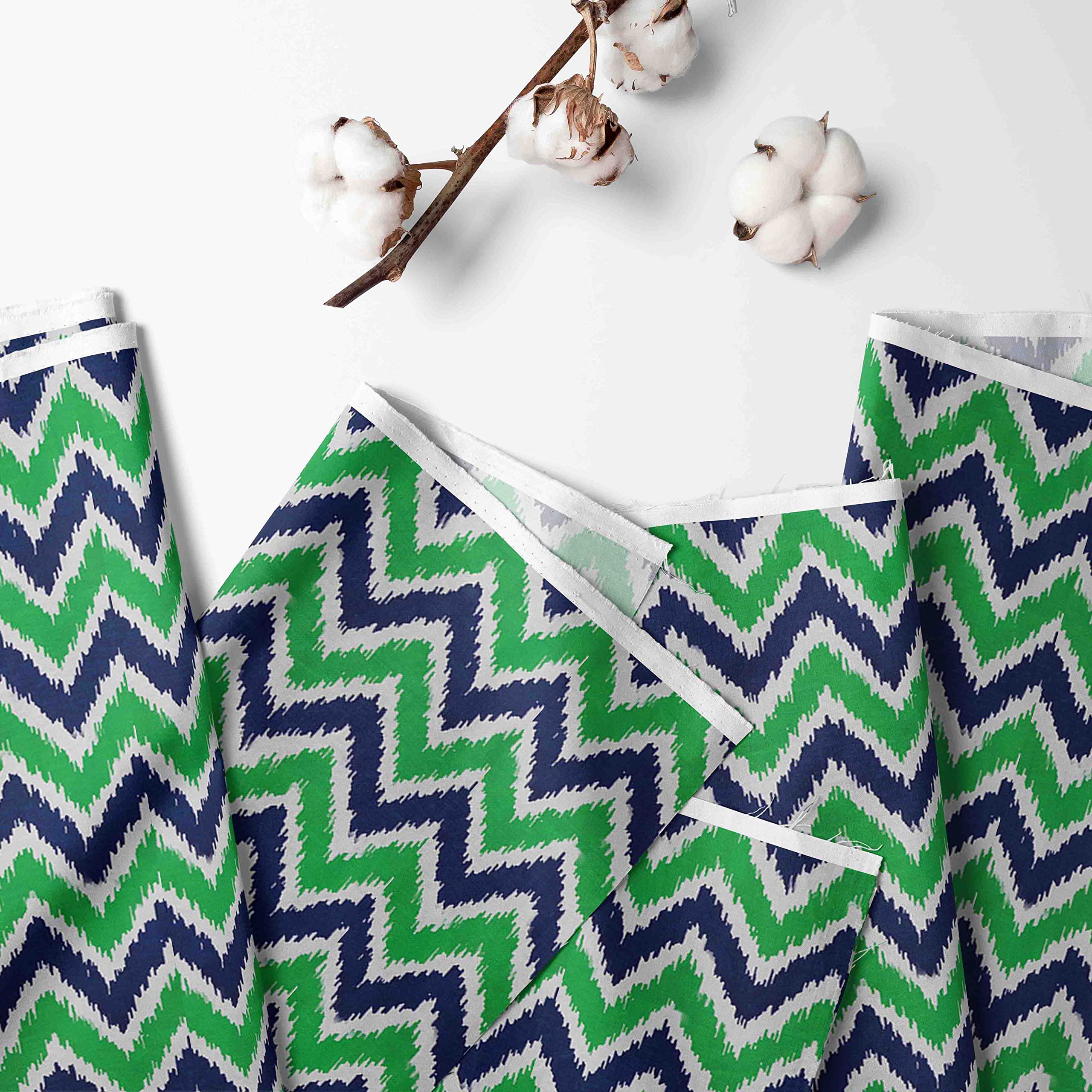 Bacati - 2 Pack Crib Fitted Sheets - Mix and Match Ikat Zigzag Chevron Soft Breathable 100% Cotton Percale Baby Sheets - Fits Standard 28 x 52 X 5 inches Crib & Toddler Mattresses(Navy Green)