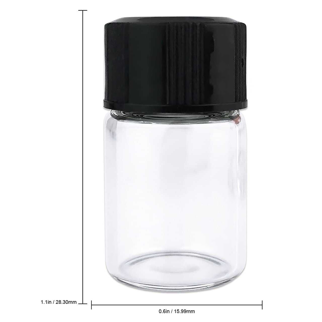 Beauticom 2ML Clear Glass Vial 60 Pieces with Orifice Reducer and Dropper Top
