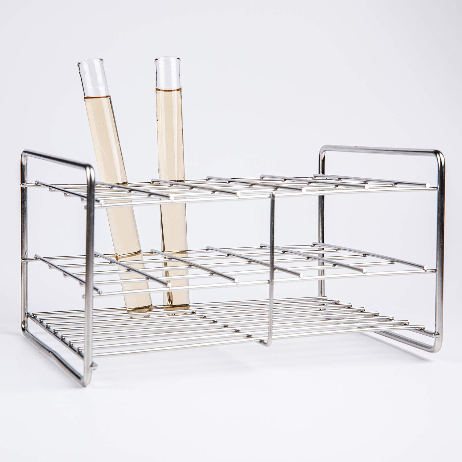 Adamas-Beta Stainless Steel Test Tube Rack,20 Place,5x4 Format,Wire Constructed,Outer Diameter Permitted of Tubes 29-31mm