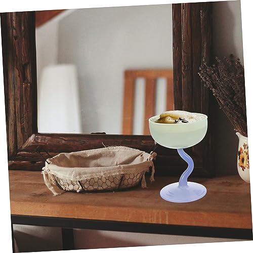 Abaodam Kids Glasses 2pcs Wine Frodge Ice Salad Cream Pudding Glass Bowl for Mousse Small Dessert Cocktail Yogurt Condiment Fancy Wedding Blue Dish Sundae Birthday Mini Dessert Cup