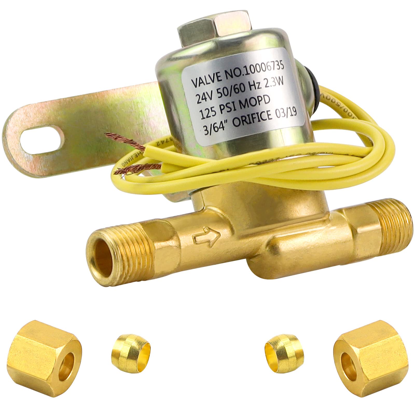4040 Humidifier Solenoid Valve Replacement 24V,2.3W,60Hz Brass Humidifier Solenoid Valve Replace A2012-S118,B2035-S2,B2035-S5 Fit for A-prilaire Humidifier 400, 500, 600 and 700 series by Fetechmate