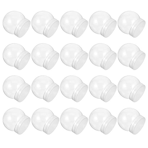 ABOOFAN 20pcs DIY Snow Globe Water Globe Clear Plastic Snow Globe 4inch Light Bulb Water Globe Jar with Screw Off Cap Empty Fillable Display Jar for Crafts Holiday Supplies