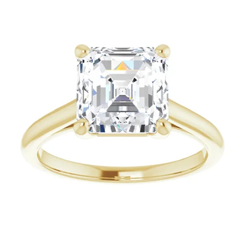 2.50 CT Asscher Cut VVS1 Colorless Moissanite Engagement Ring Set, Wedding/Bridal Ring Set, Sterling Silver Vintage Antique Anniversary Best Ring Sets Gift for Woman