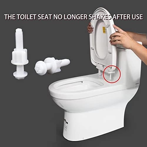 2Pack Toilet Seat Screws Replacement Universal White Plastic Toilet Seat Hinge Bolt Screw for Fixing the Top Toilet Seat, White