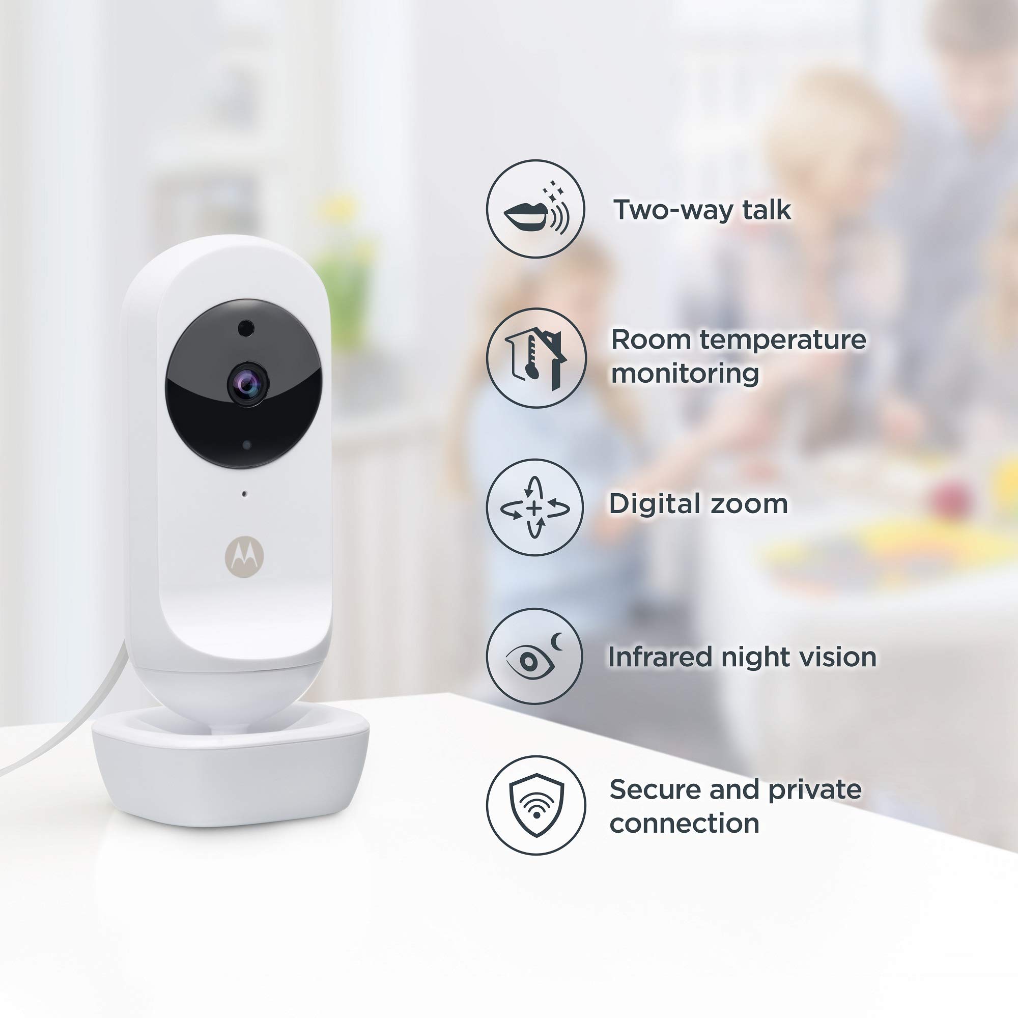 Motorola Connect20-2 Video Baby Monitor with Two Cameras β 4.3" Parent Unit and Wi-Fi Viewing for Baby, Elderly, Pet - 2-Way Audio, Night Vision, Temperature Sensor, Digital Zoom
