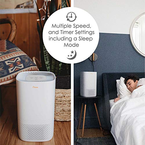Crane Air Purifier with True HEPA Filter, Germicidal UV Light, 250 Sq Feet Coverage, Timer Function, Sleep Mode, Washable Particle Filter, EE-5067