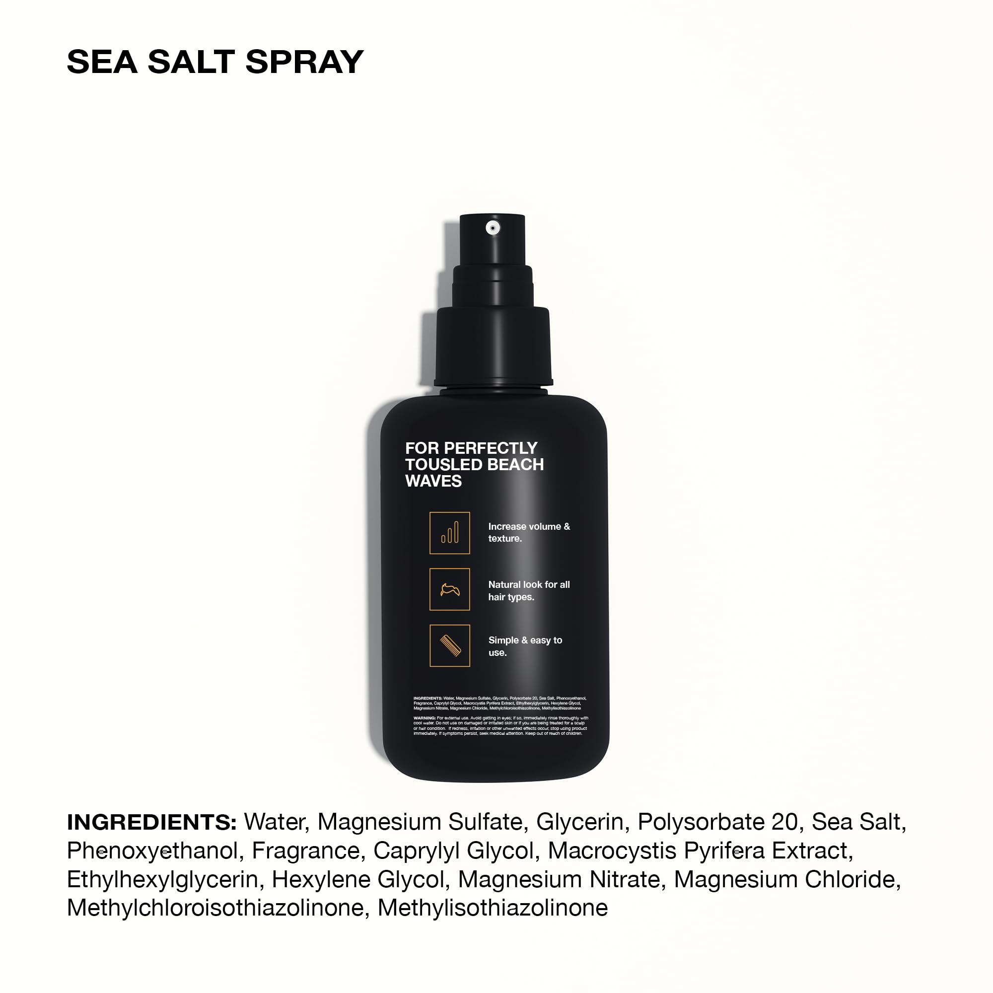 CRVFT Hair Clay 2.8oz + Sea Salt Spray 6oz Men's Bundle - Medium + Light Hold - Matte + Natural Finish - Volume + Texture + Prestyler - Stylist Approved - Scented
