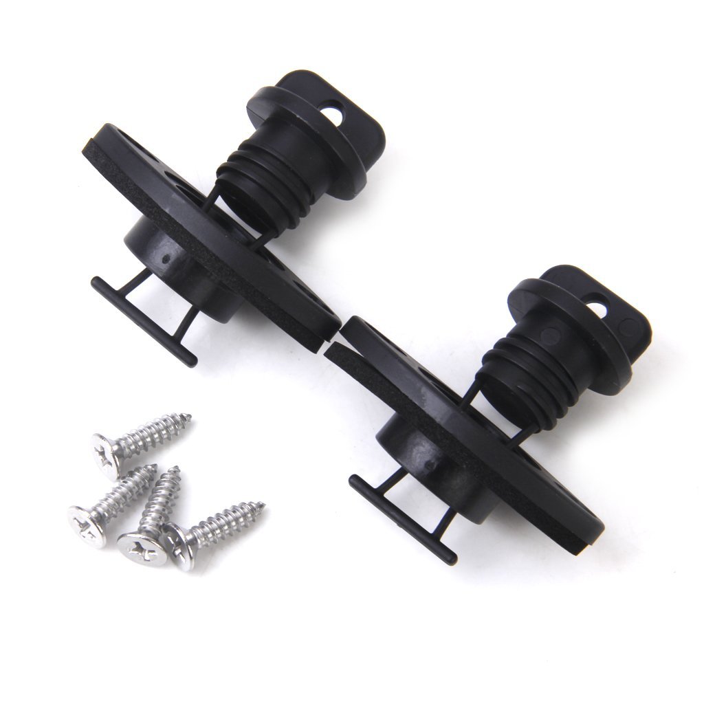 2 Pieces Universal Hull Drain Stopper with Screws Suit for Kayak Canoes Boat Drain Holes Plugs Replacement Accessories
