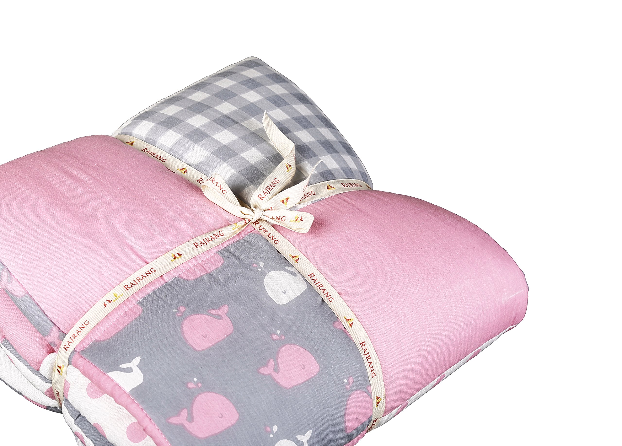 Baby Cotton Blanket - Crib Cute Fish Pattern Cradle Comforter for Newborn Babies Warm and Soft Toddler Quilt - Baby Pink - 38 X 50 in