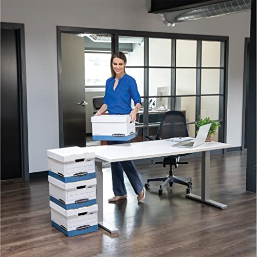 Bankers Box HANG'N'STOR Medium-Duty Storage Boxes, FastFold, Lift-Off Lid, Letter, 4 Pack (00784)