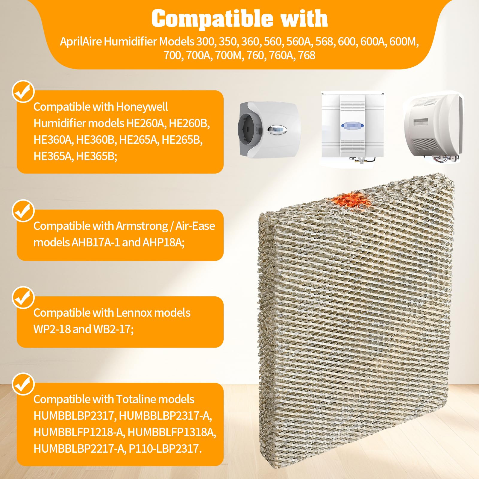 3Pack 35 Water Panel Humidifier Replacement Filter Made of Aluminum Mesh Compatible with AprilAire Whole-House Humidifier Models 300 350 360 560 560A 568 600 600A 600M 700 700A 700M 760 760A 768