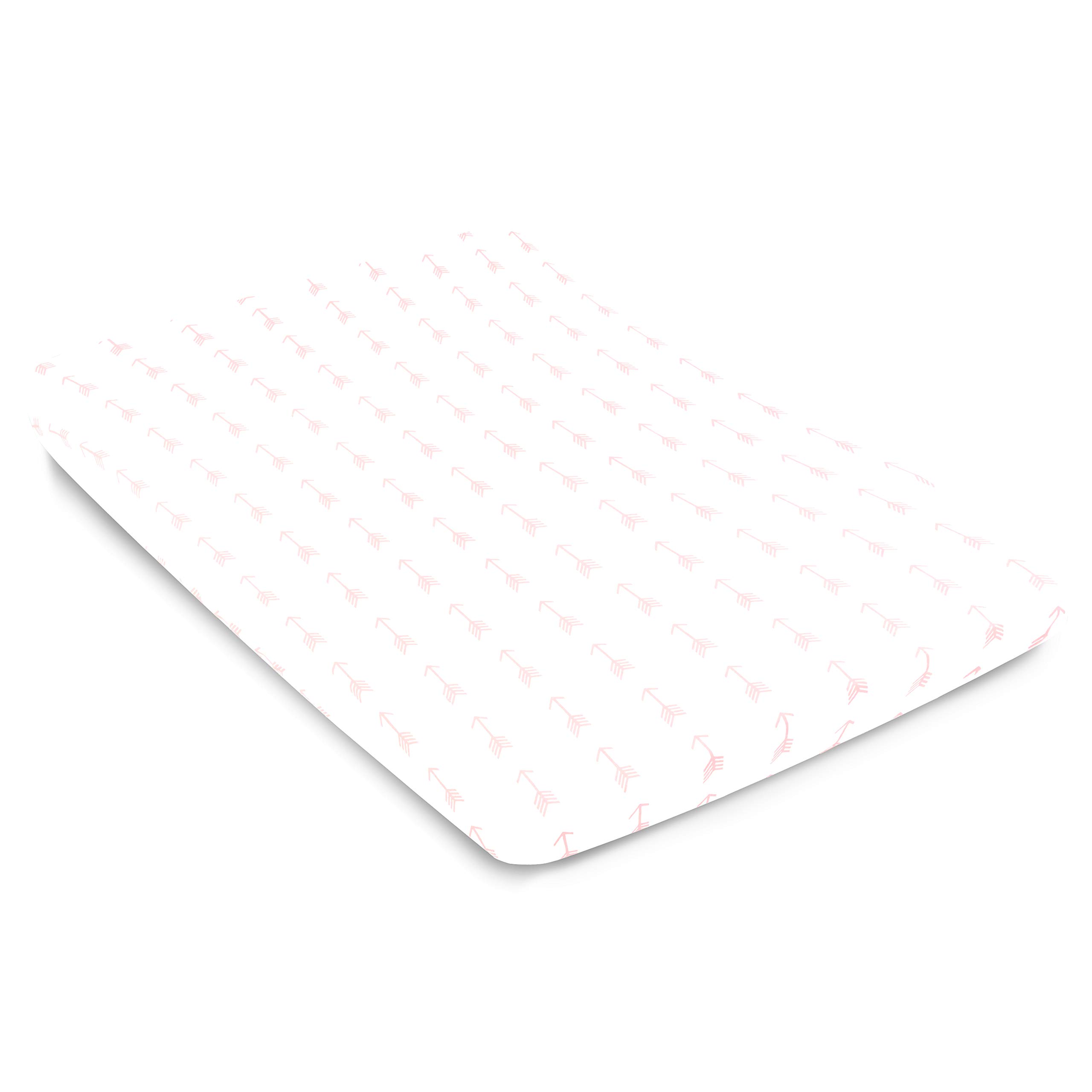 Baebae Pack n Play Playard Sheet Set for GIRLS | Portable Mini Crib Fitted Sheets | PINK & WHITE | 100% Jersey Knit Cotton | 150 GSM | 3 Pack