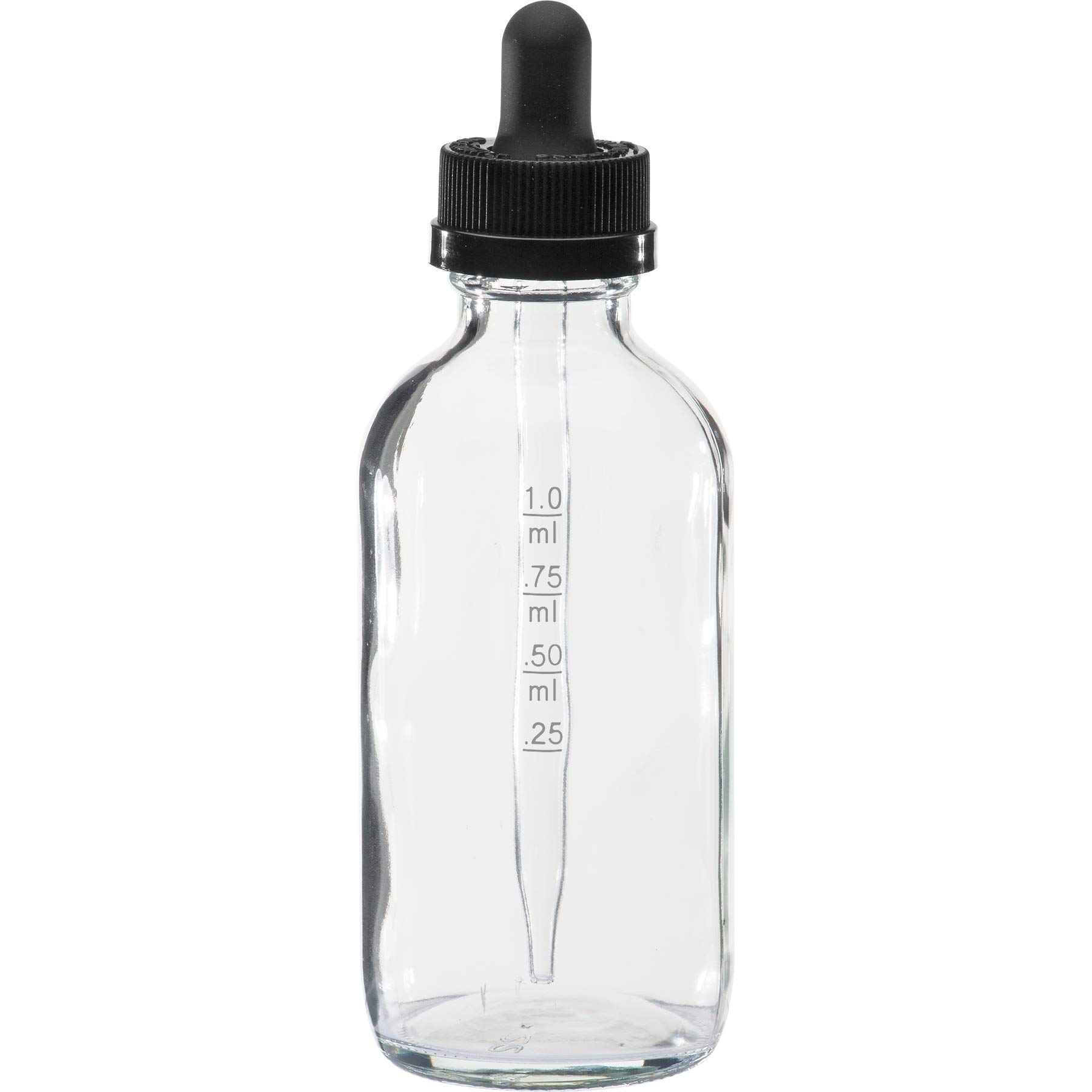 Comfort Axis Calibrated Marked Glass Eye Dropper Caps, Fits only 4 oz 22-400 width (0.866 Inches) Neck Finish Bottles, Black (12 Pack)
