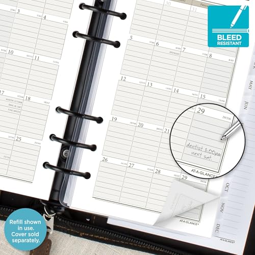 2022 Daily & Monthly Planner Refill by AT-A-GLANCE, 10801 Day-Timer, 3-3/4" x 6-3/4", Size 3, Two Page per Day (471-225)