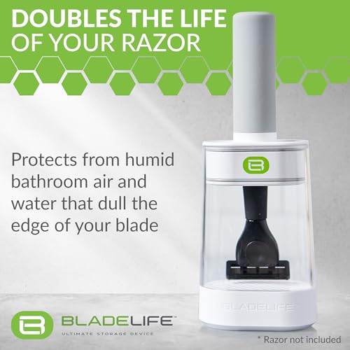 V1 for Men’s Razors Only: Razor Holder and Stand - Doubles the Life of your Blade - Deluxe Razor Case Keeps Blades Sharper for Longer