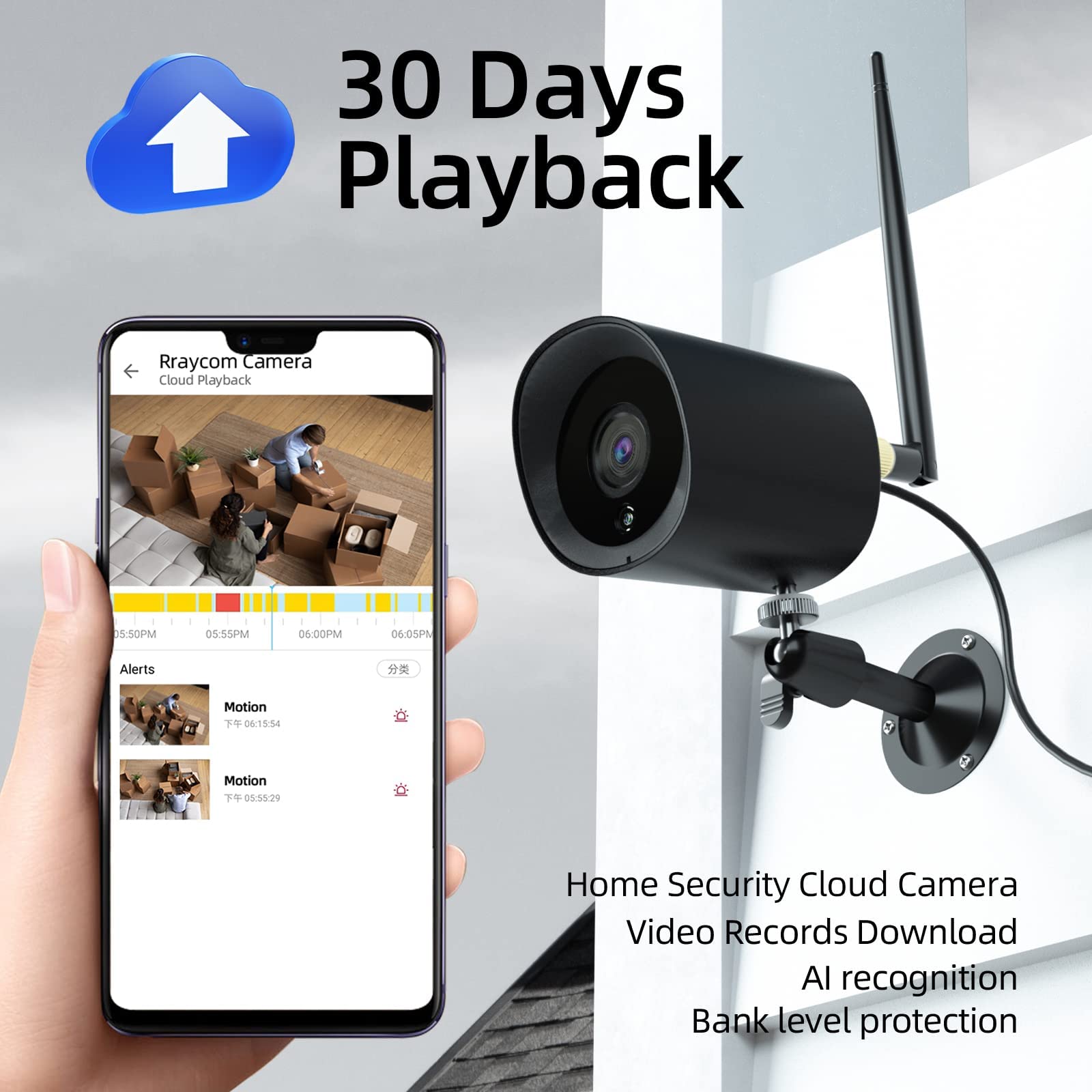 2K 3MP Security Cameras for Home Security,WiFi Alexa Cam with Cloud Storage, AI Detection,Night Vision,24/7 Continuous Recording,Baby Room,Office Use,Alexa/Google Assistant(Model 397)