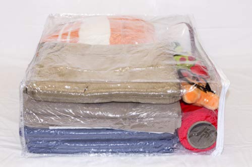 Clear Vinyl Zippered Storage Bags 22 x 18 x 7.5 Inch Set of 5