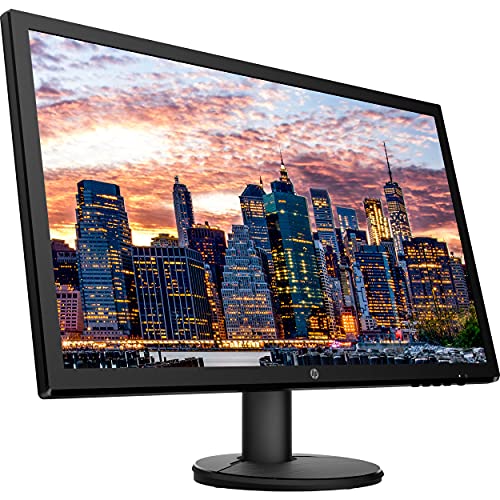 HP V24 FHD 1920x1080 Monitor Bundle with HDMI, FreeSync, Low Blue Light, and Mini Bluetooth Speaker for Professional Sound, Built-in Microphone and Remote Shutter for Photos