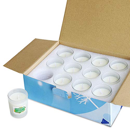 HELLY Soy Candle Strong Scented Candles - Aromatherapy Candles Long Lasting Candles White Frosted Glass Jar Candle (Lemon, Lavender, Rose ,Jasmine,Vanilla,Bergamot) -12 Pack