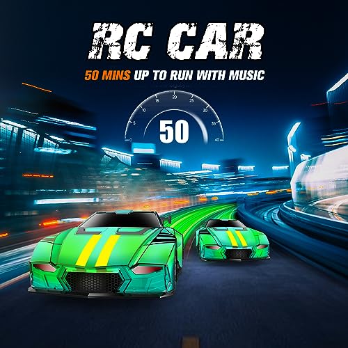 AEROQUEST RC Car with Bluetooth - Light up Remote Control Car for Adults and Kids with Built-in Speaker,5 Light Effects and 4 Modes of Playback, 2.4 GHz Remote and Rechargeable Battery