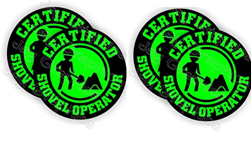 4 Pieces Certified Shovel Operator, Funny Hard Hat Sticker Construction Decal, Helmet Label Funny