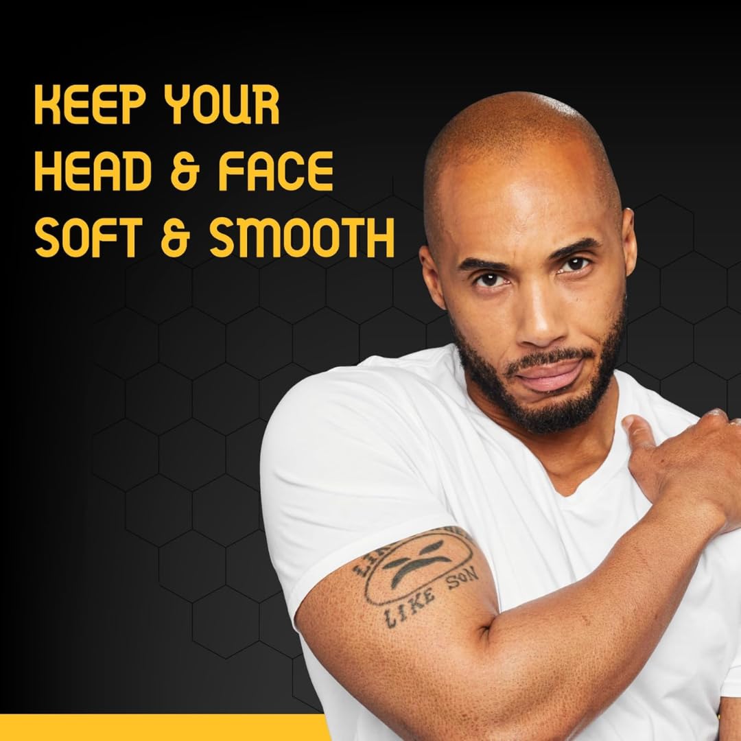 Bee Bald SMOOTH Daily Moisturizer Hydrates & Tones Away Fine Lines, Wrinkles and Dry Patches; Helps Control Oil & Shine to Feel Cool, Fresh and Comfortable, 1.7 Fl Oz