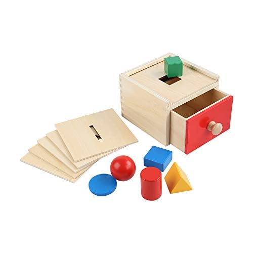 Adena Montessori Sorting Drop Box Toy with 6 Borad and Drawer Educational Toys for Kids Baby Toddlers