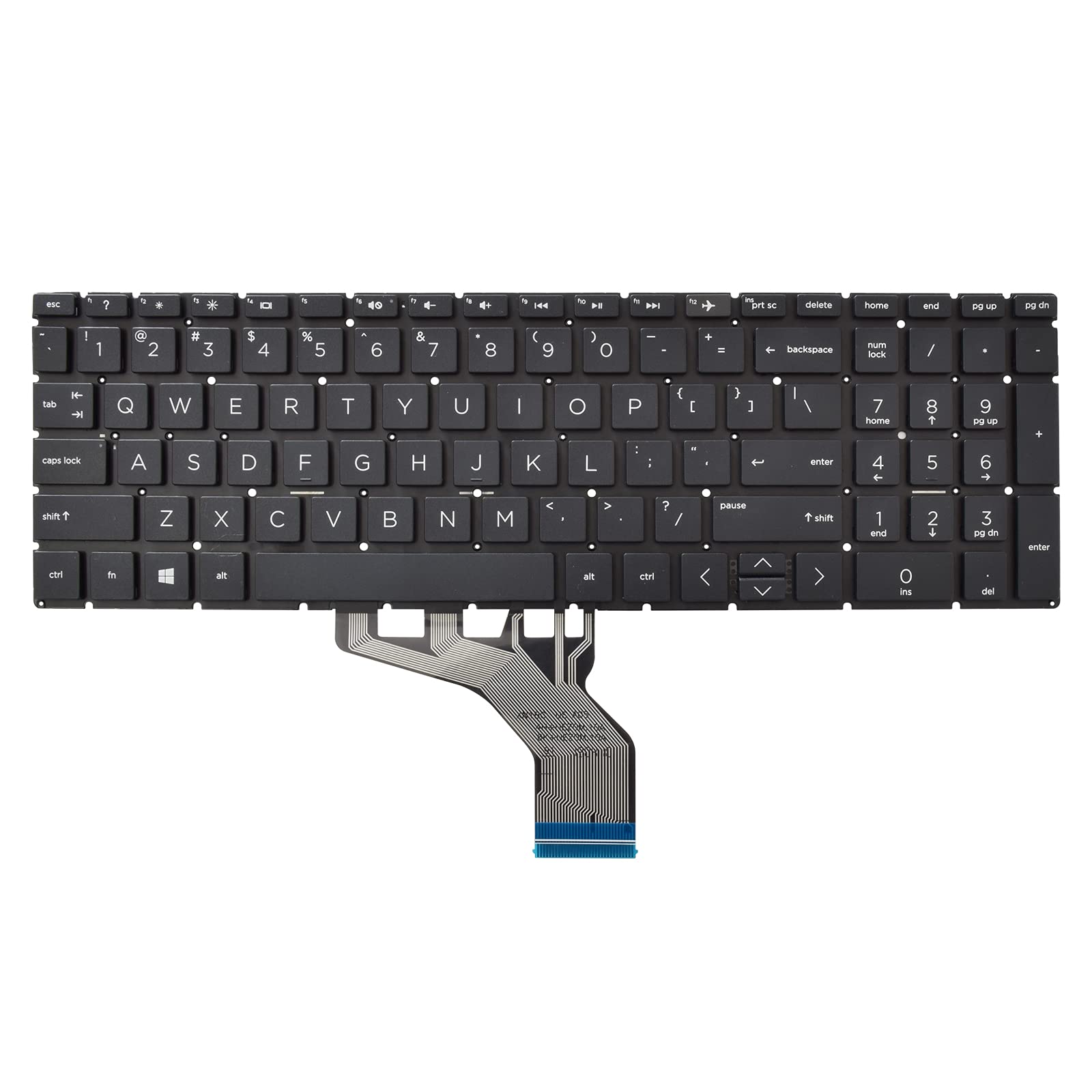SUNMALL Replacement Keyboard Compatible with HP 250 G7 255 G7 15-DA 15-DB 15-DK 15-DR 15-DW 15-DU 15S-DU 15-DY 15s-DY 15s-EQ 15-EF 15s-FQ 15-GW 17-CA.Home 17-by Black US Layout