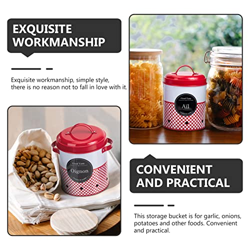 Alipis Potato Onion Storage Box, Set of 3 Kitchen Storage Canisters Jars Pots Containers Pantry Organizer Tin Vegetable Fresh Keeper with Aerating Tin Storage Holes