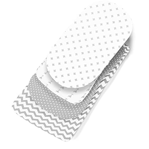 Bassinet Bed Sheets – Bassinet Fitted Sheets 4 Pack – 100% Jersey Knit Cotton Cradle Sheets – Bassinet Bedding for Standard Size Oval or Rectangular Bassinet Pads – Bassinet Sheet for Boy & Girl