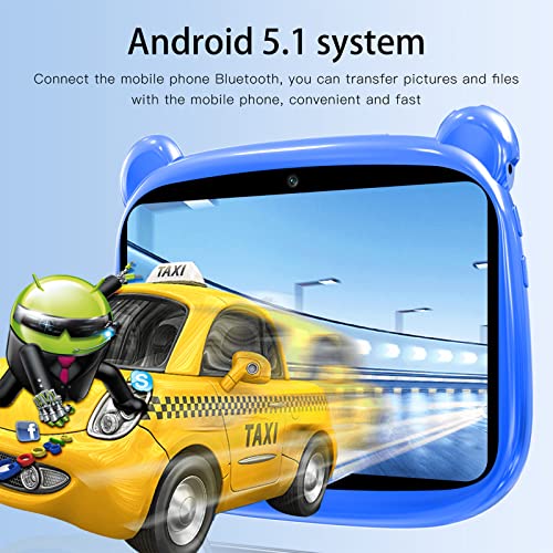 2022 New Android 5.1 Tablet 7 Inch, 2gb Ram 16gb Storage, 0.3mp+2mp Dual Camera,1280x800 IPS Hd Display Screen, Wi-fi Bluetooth 3000mah,Best for Boys and Girls (Blue)