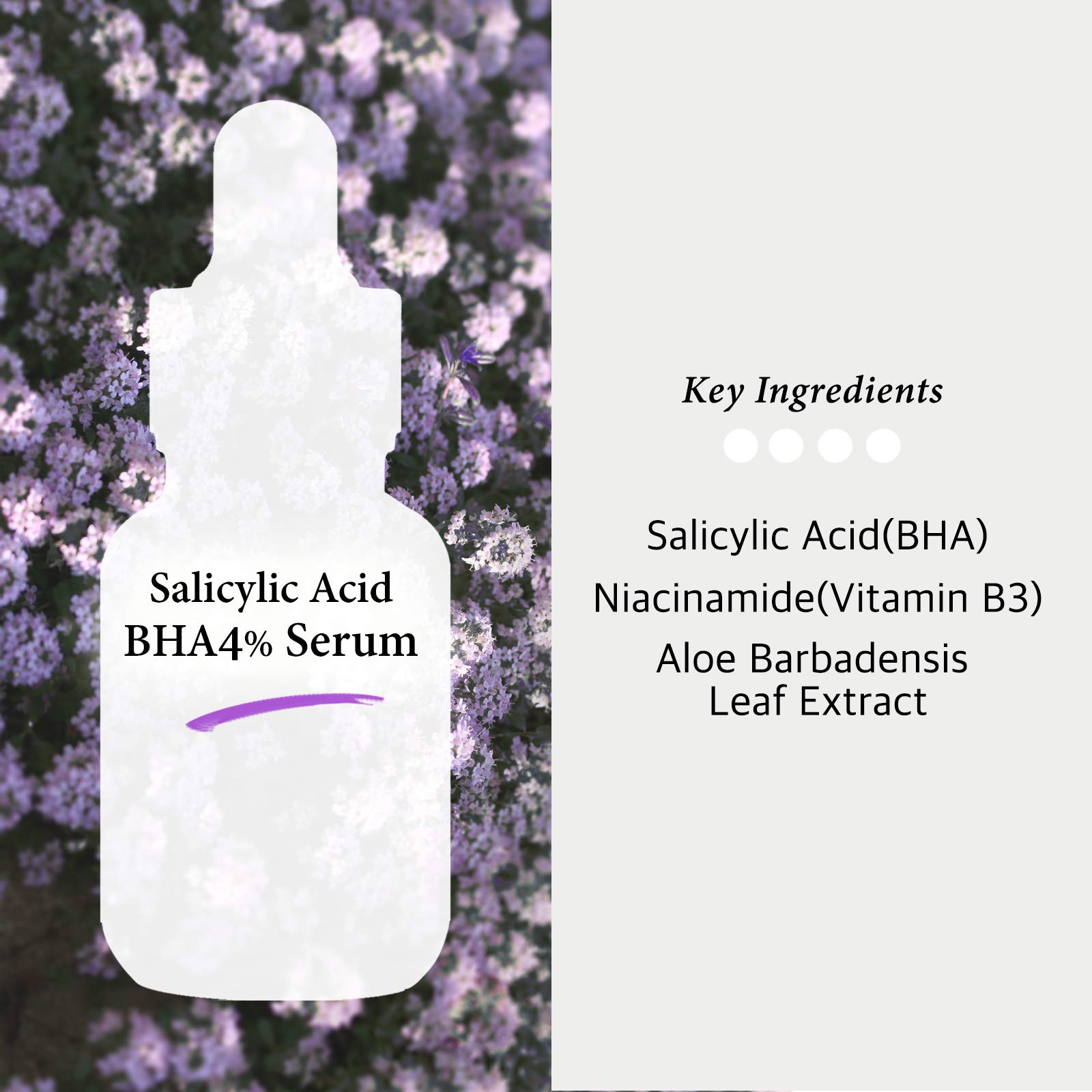 Cos De BAHA Salicylic Acid 4% Exfoliating Facial Serum with Niacinamide, 1 Fl Oz (30ml)