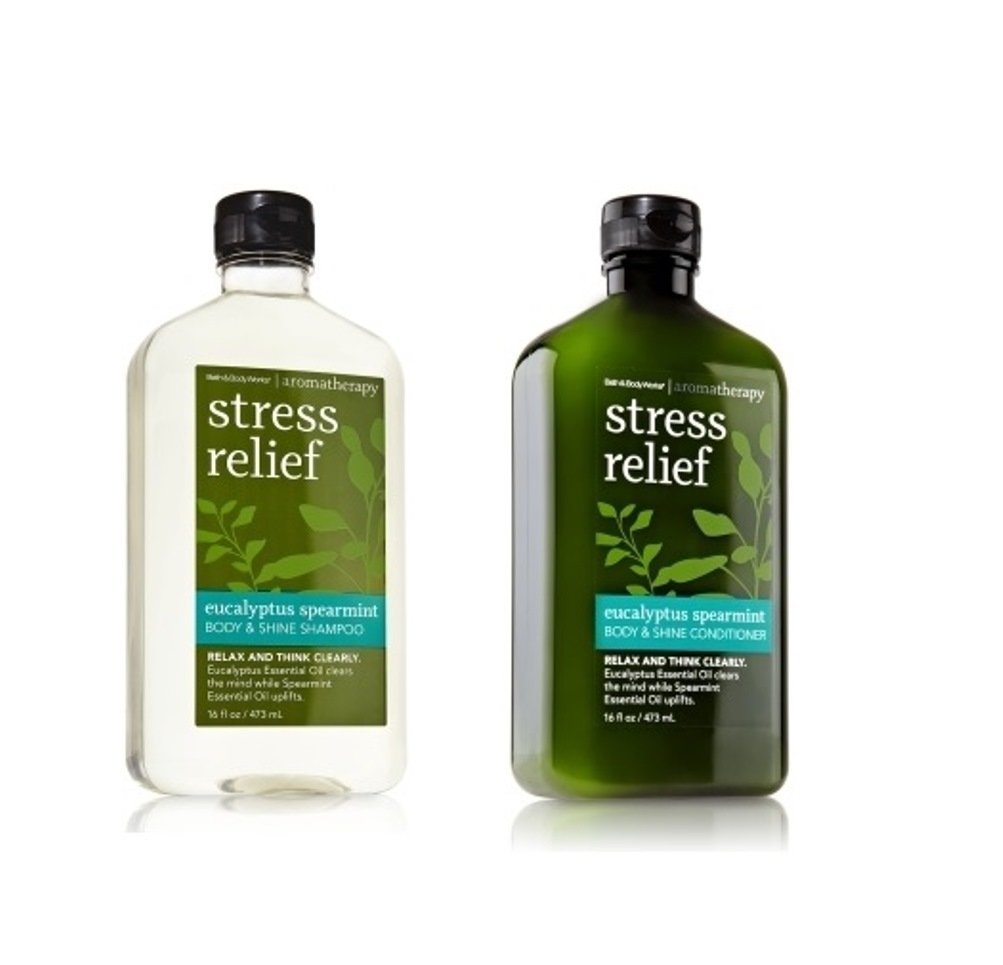 Bath and Body Works Eucalyptus Spearmint Body and Shine Shampoo and Conditioner Set 16 Ounce Each