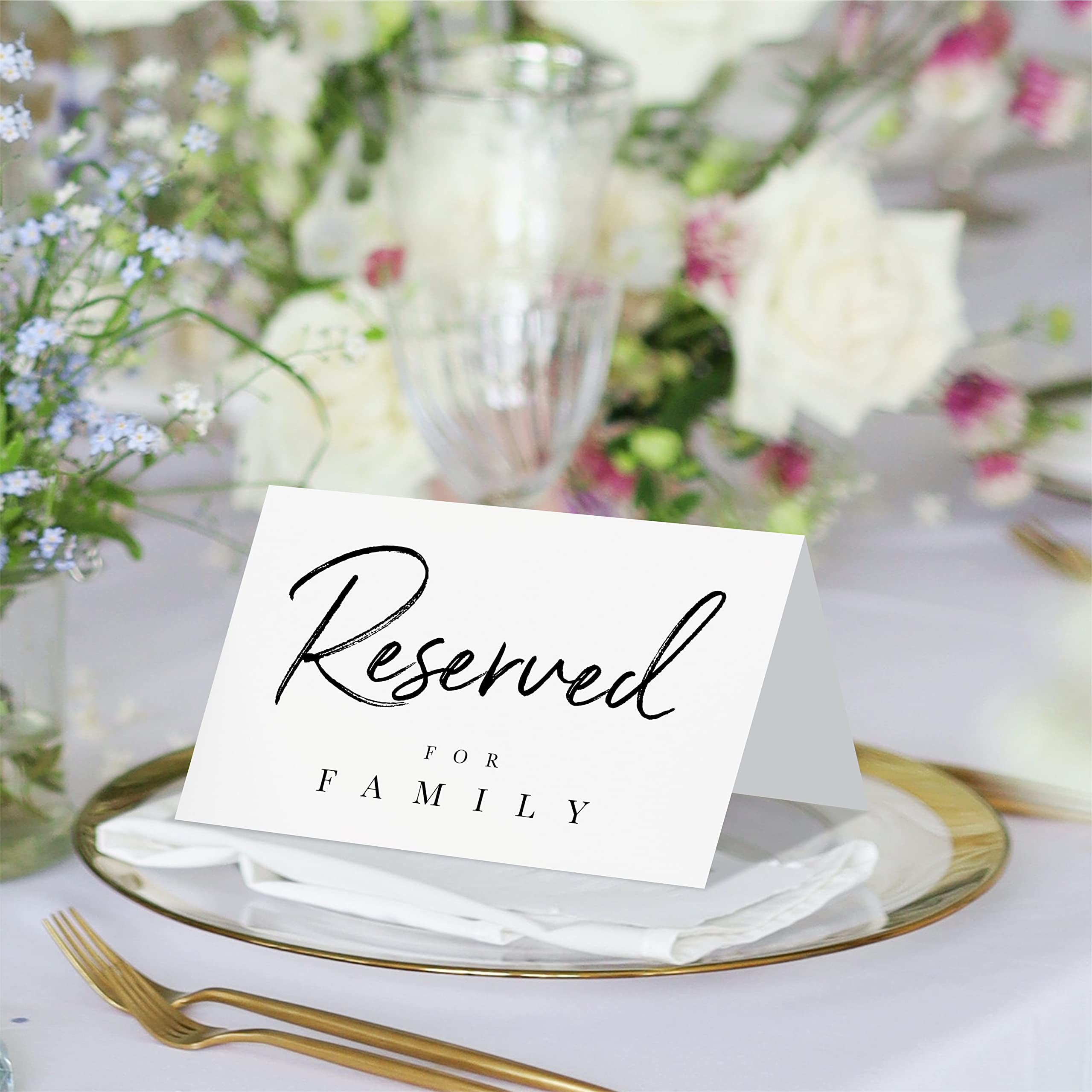 20 PCS Reserved Signs, Tented Table Place Cards for Wedding Reception, Engagement Party, Rehearsal Dinner, Anniversary Party or Any Events (6β x 4β)