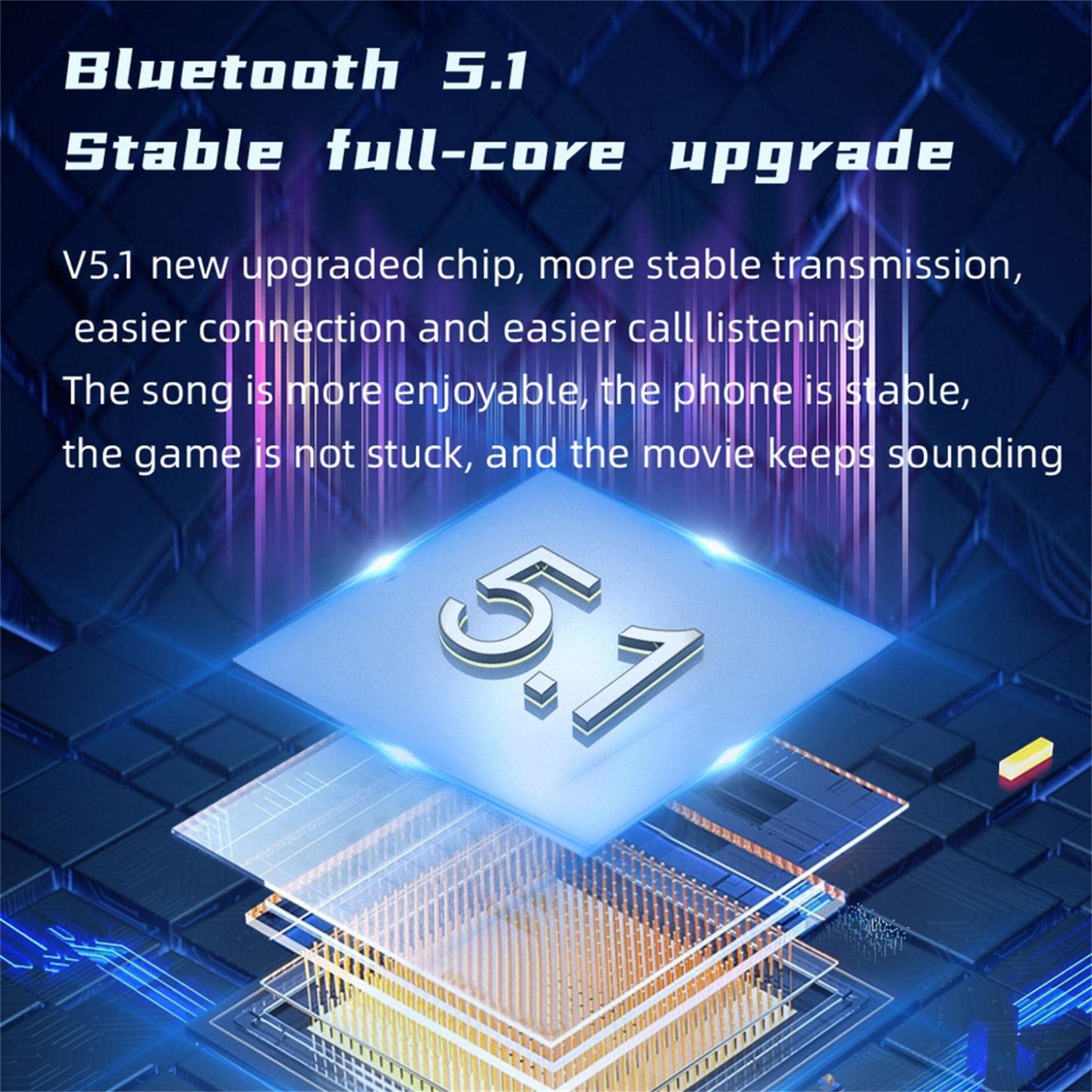 2022 New Bluetooth Earbuds Wireless Earbuds Bluetooth 5.1 Digital Display Noise Reduction Bluetooth Headset Wireless Earbuds Headset for Sports and Gym