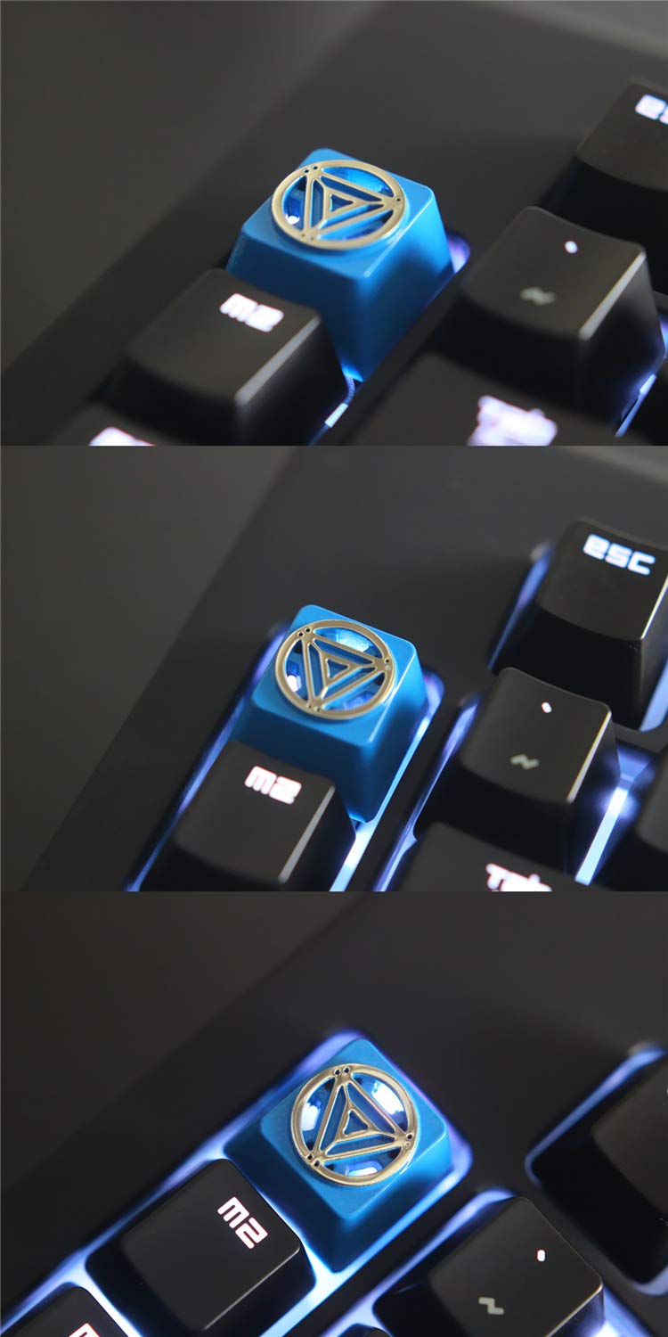 All Gaming Keycaps DIY Metal Keycap Stereo Embossed Personality Keycap for Cherry Switches Mechanical Keyboards (Iron Man)