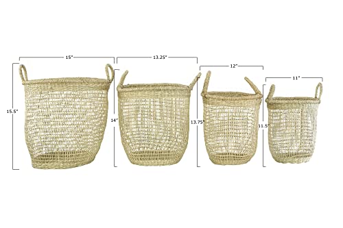 Creative Co-Op DA8869-1 Handwoven Natural Seagrass Baskets (Set of 4 Sizes)