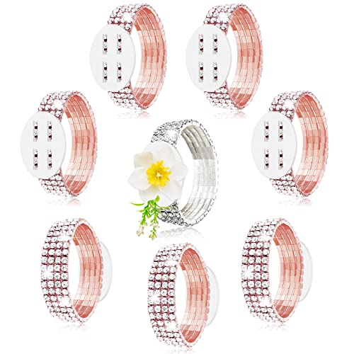 8 Packs Corsage Bracelet Rhinestone Corsage Bracelet Corsage Wristlet Band for Wedding Corsage Supplies Bridesmaid Proposal Gifts for Wedding Decor Prom Ceremony Anniversary Bridal Shower Party