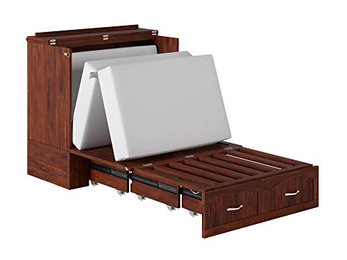 AFI Southampton Murphy Bed Chest with Charging Station, Twin XL, Walnut