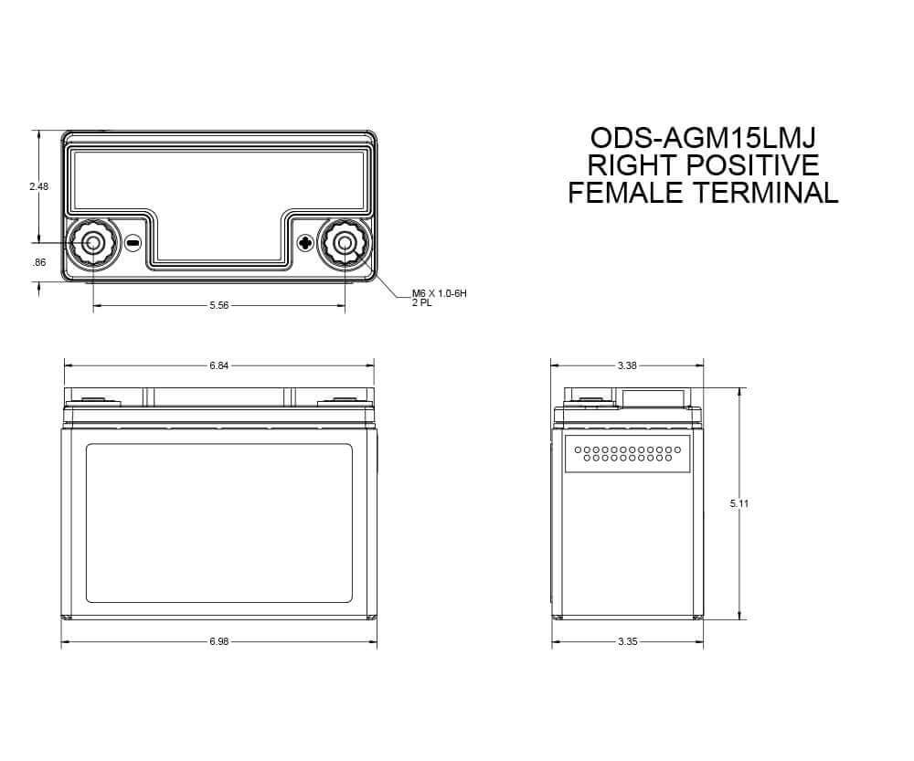 Odyssey Battery ODS-AGM15LMJ Extreme Series AGM Battery