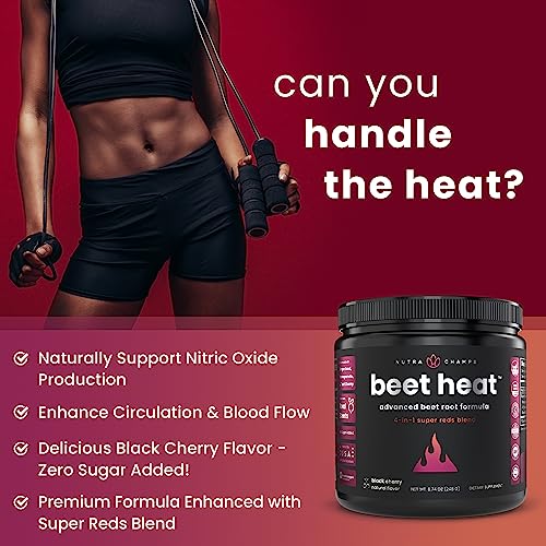Beet Root Powder Circulation Supplement | Superfood Powder Nitric Oxide Supplement with Beetroot Juice, Super Reds Powder & Grape Seed Extract | No Sugar Beet Supplement