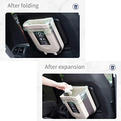 Creative Trash Bin Folding Waste Bins Kitchen Garbage Bin Fruits Vegetable Rubbish Container Foldable Car Trash Can Wall Mounted Door Hanging Trash Can Bathroom Waste Storage Bucket Organizer (White)