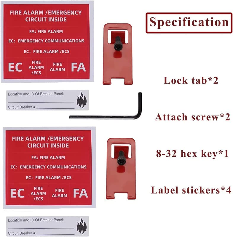 2 sets ELOCK-FA Fire Alarm Lock, E-Series Fire Lockout Kit, Red1
