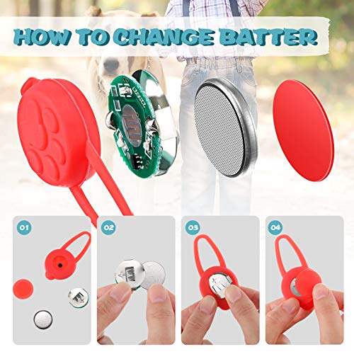 8 Pieces Dog Collar Light Waterproof Silicon Dog Collar Light LED Night Pet Strobe Harness Leash Necklace Lights for Walking Camping Warning Reflective Gear Accessories