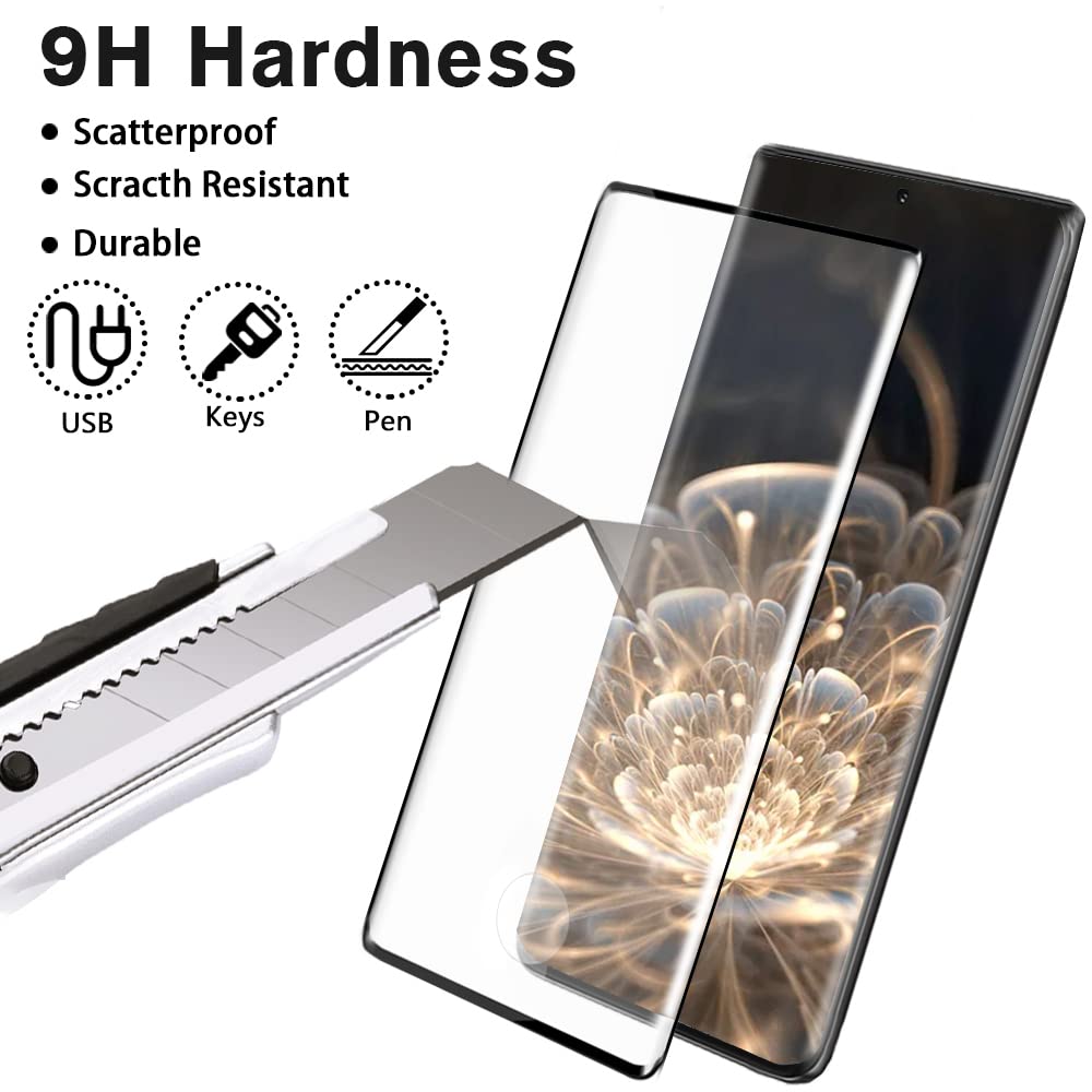 2 Pack Galaxy S23 Ultra 5G Screen Protector, HD Tempered Glass Screen Protector and Privacy Tempered Glass Protector, [9H Hardness] [3D Curved] [Anti-Privacy] For Samsung Galaxy S23 Ultra 6.8 Inch