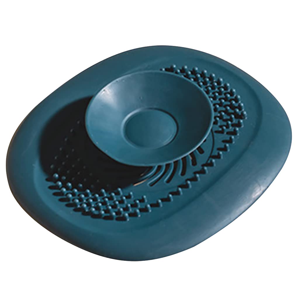 Hair Catcher Durable Silicone Hair Stopper Shower Drain Covers Easy to Install and Clean Suit for Bathroom Bathtub and Kitchen 1 Pack, Blue
