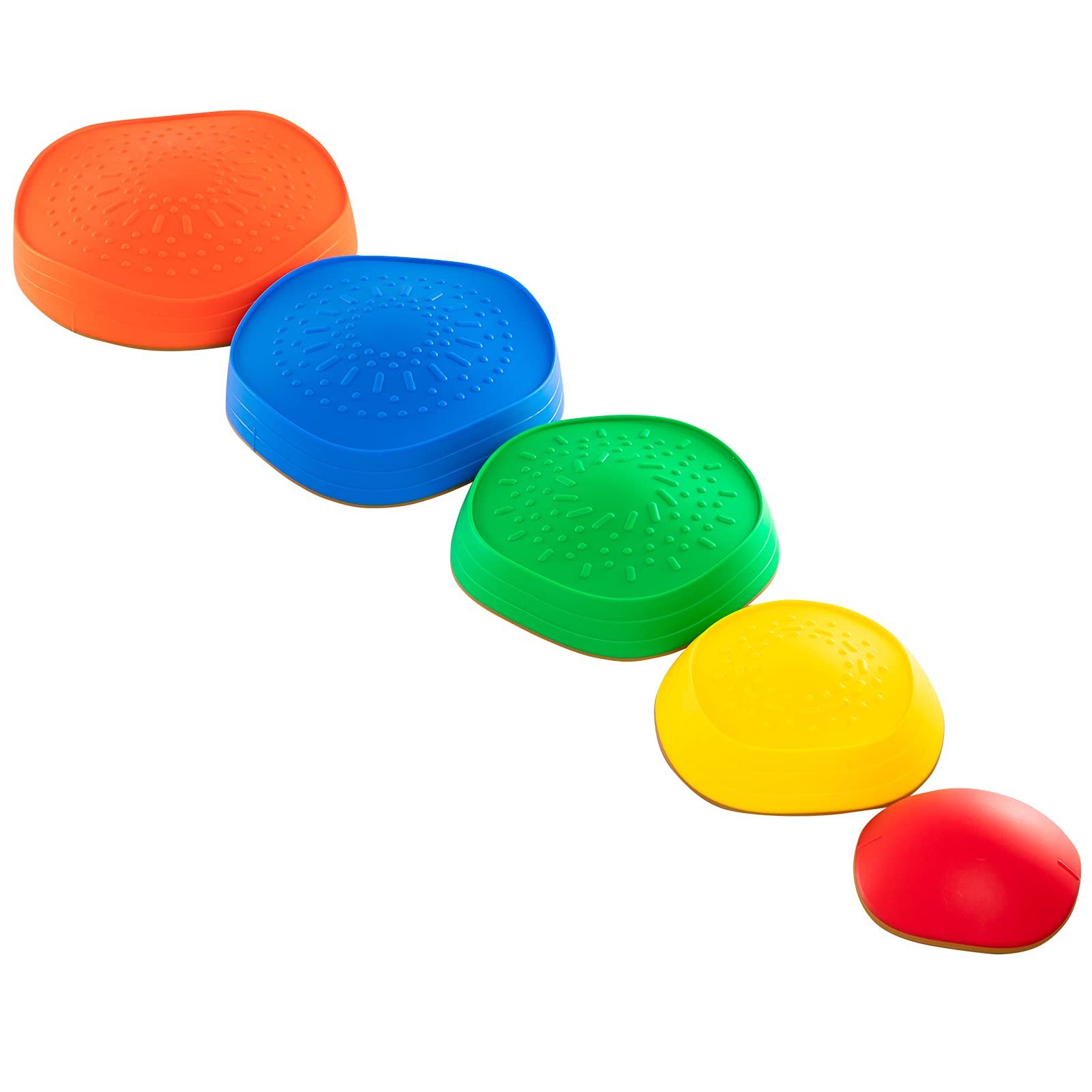 BEJOY Balance Stepping Stones for Kids Portable Stepping Blocks with Non-Slip Rubber Grips River Stones Indoor & Outdoor Toy for Kids 5 pcs