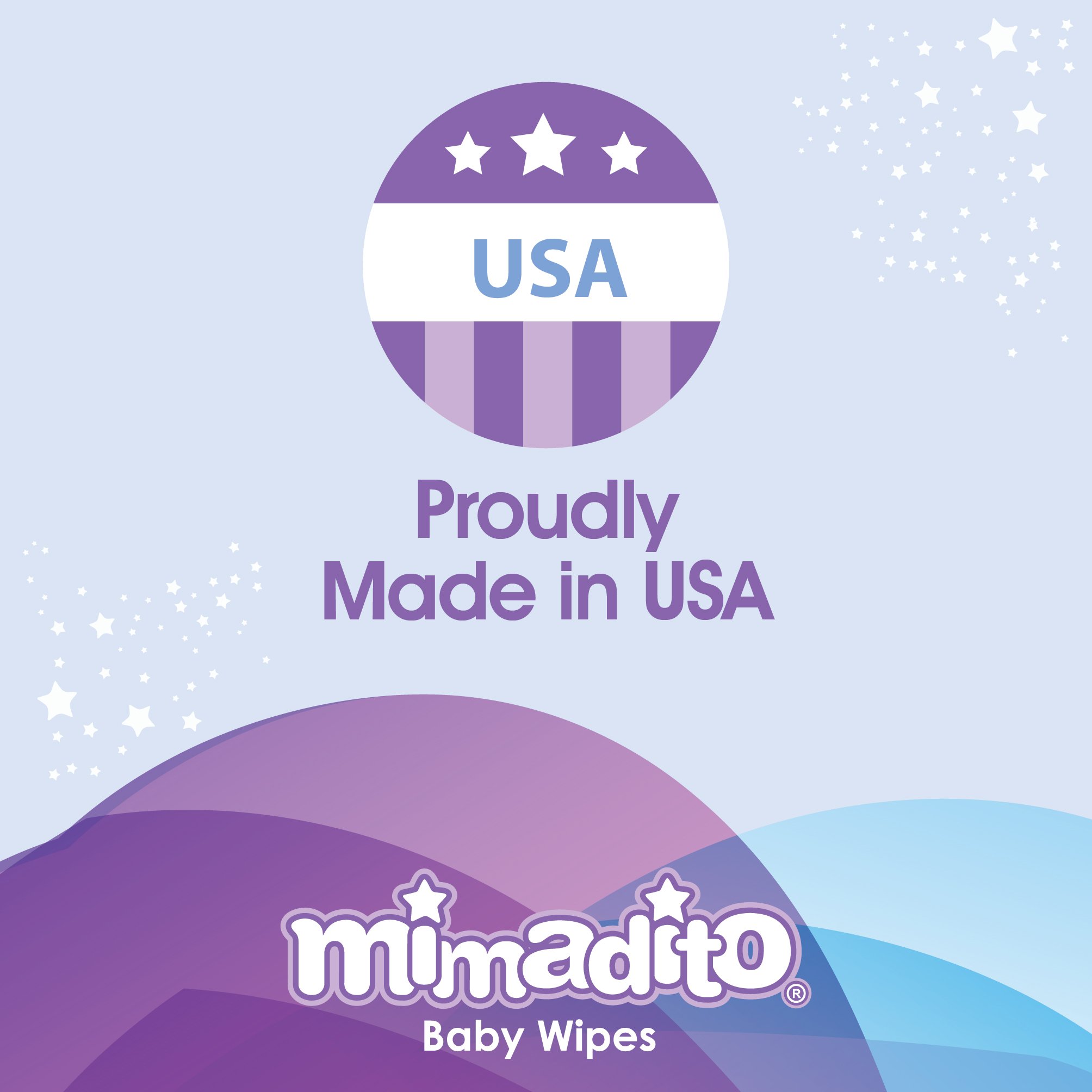 Baby Wipes by MIMADITO – Made with Natural Extracts, Purified Water. Light Scent and Soft Cloth. Keep Your Baby Sensitive Skin Fresh and Clean. A Must Have in Your Diaper Bag. Dispenser Pack 72ct.